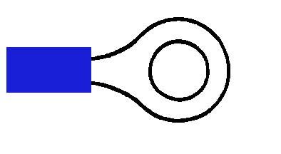 Earth ring terminals blue 6.4mm (OBA)